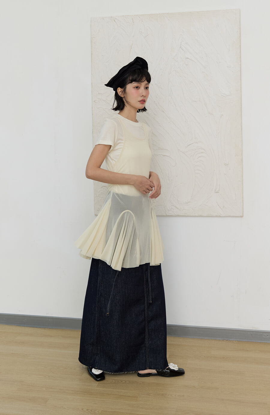 不規則網紗背心 2色 | Mosdress