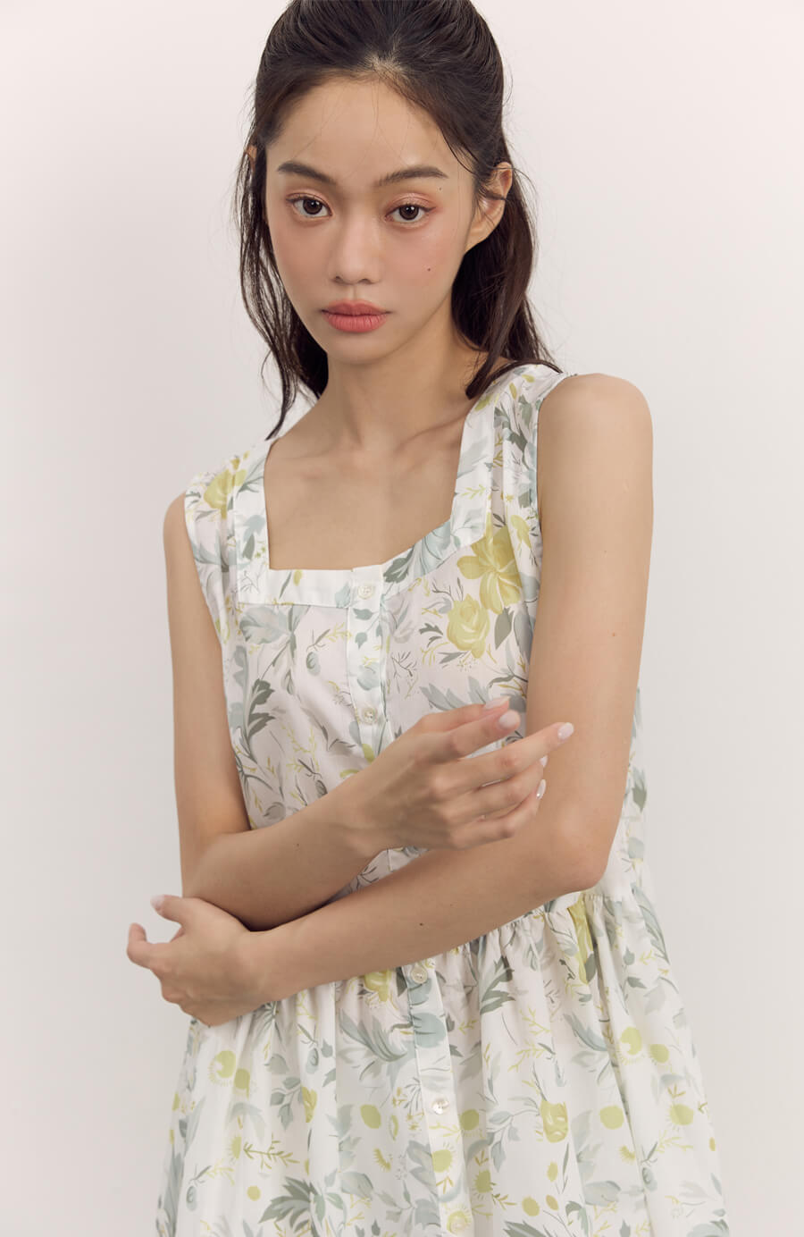 雪紡滿版花朵長洋裝 | Mosdress